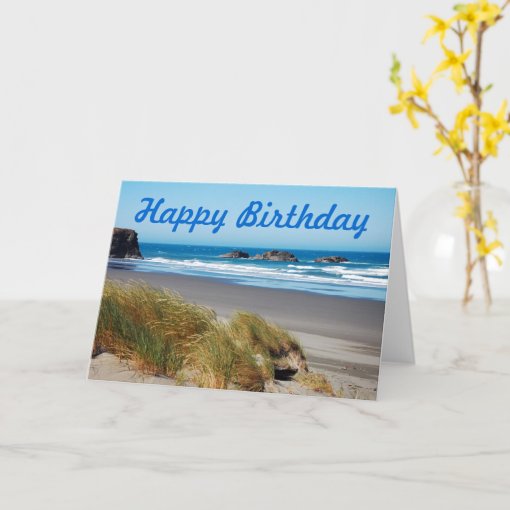 Beach scene birthday greeting card | Zazzle