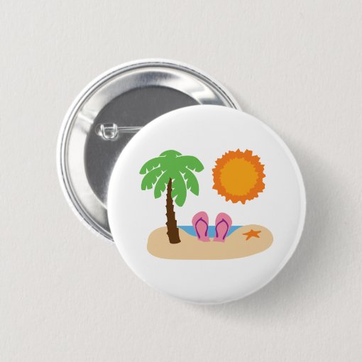 Beach Scene Button | Zazzle