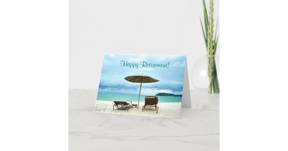 Beach Scene Custom Retirement Card | Zazzle