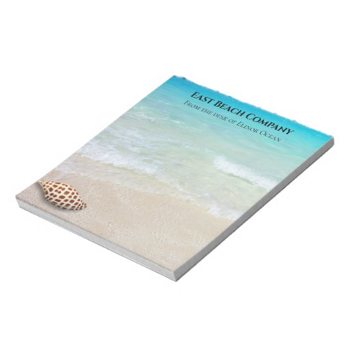 Beach Scene Junonia Seashell Blank Personal Notepad | Zazzle