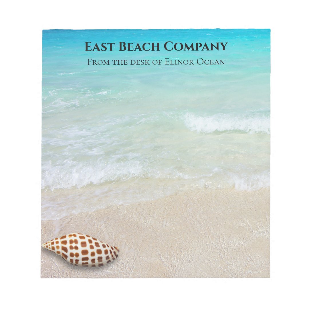 Beach Scene Junonia Seashell Blank Personal Notepad | Zazzle