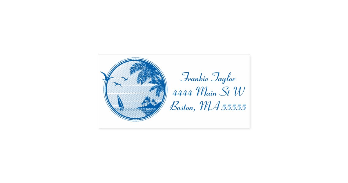 Beach Scene Personalized Self-inking Stamp | Zazzle