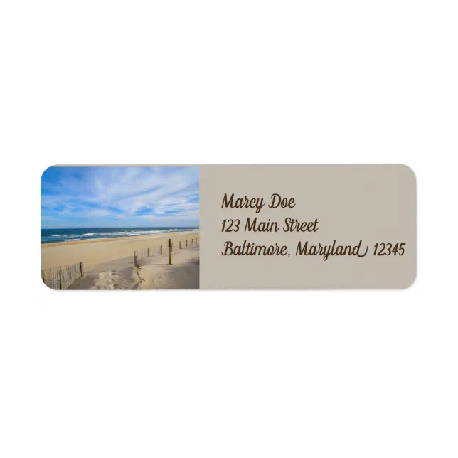 Beach Scene Return Address Labels | Zazzle
