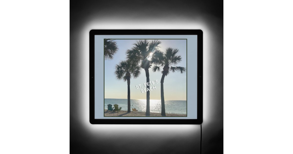 Beach Scene Sun Florida LED Sign | Zazzle