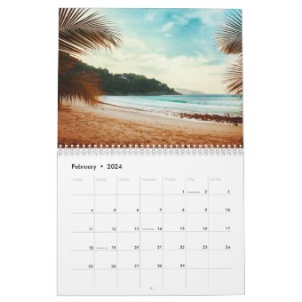 Beach Scene Tropical Oasis Calendar | Zazzle