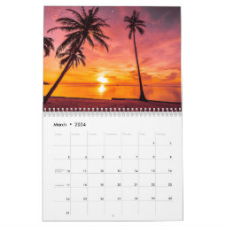 Beach Scene Tropical Oasis Calendar | Zazzle