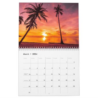 Beach Scene Tropical Oasis Calendar | Zazzle