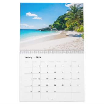 Beach Scene Tropical Oasis Calendar | Zazzle