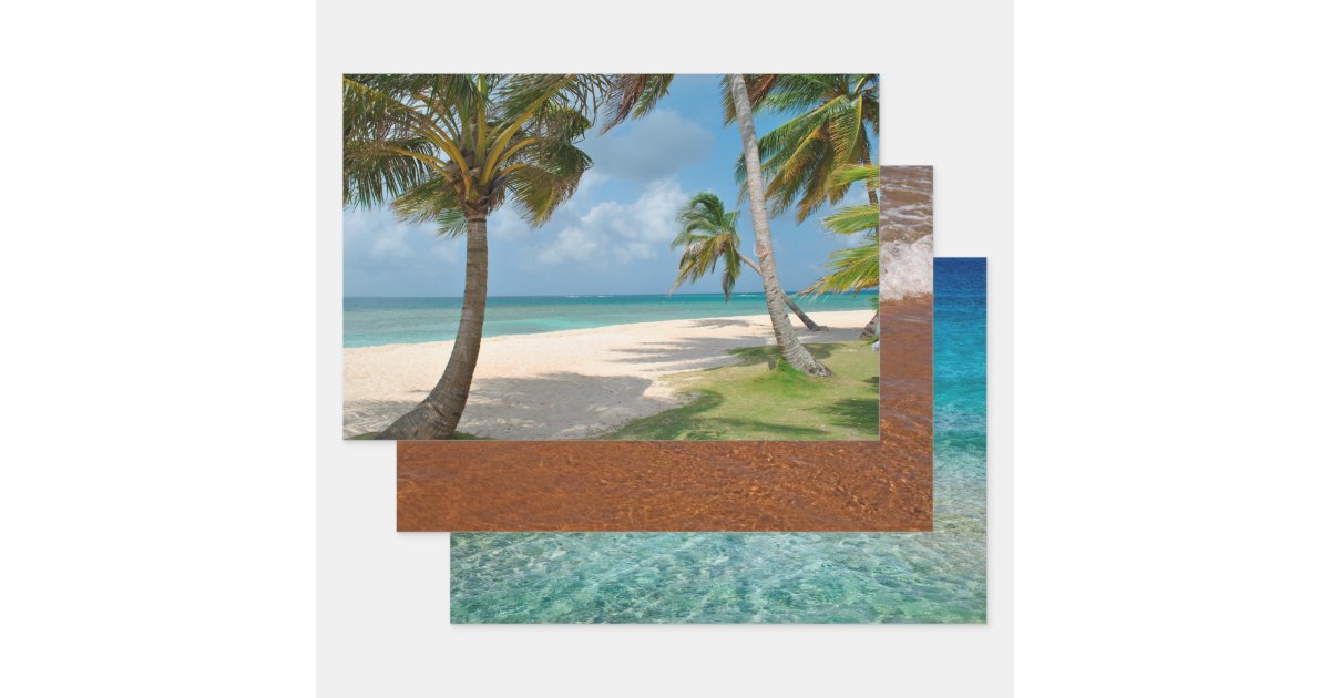 Beach scenes photos wrapping paper sheets | Zazzle