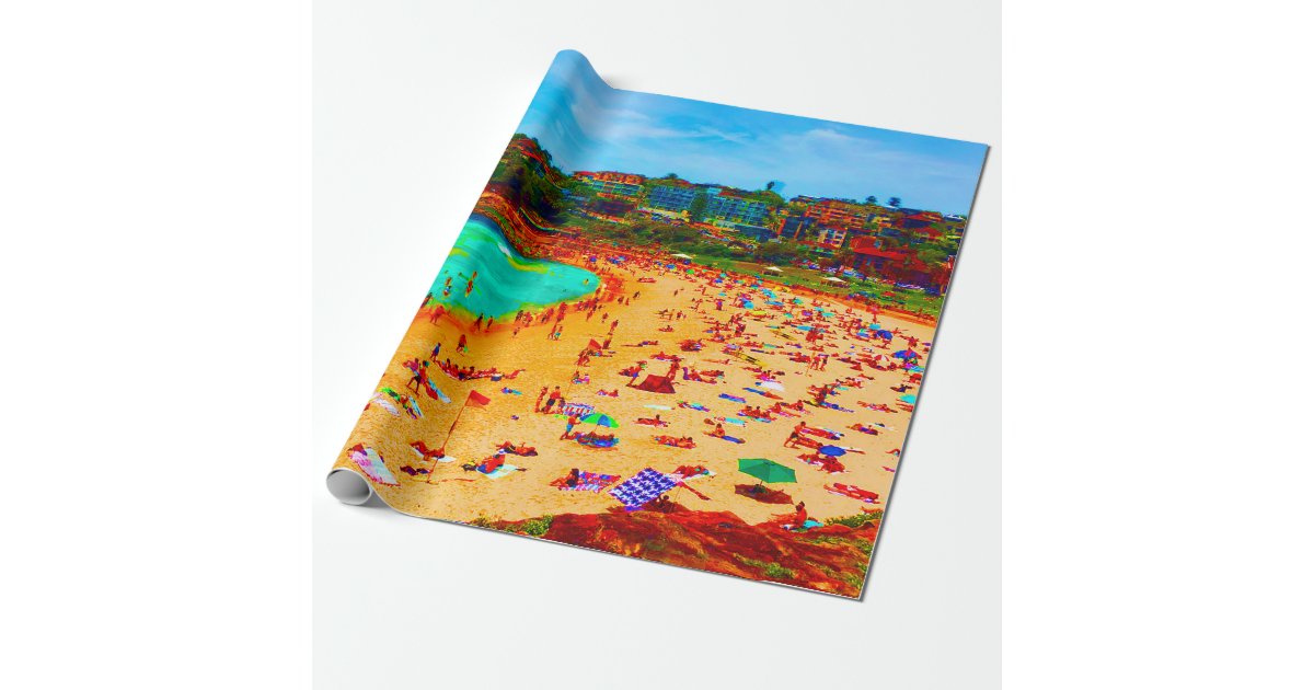 Beach Sea Life Colorful Wrapping Paper | Zazzle