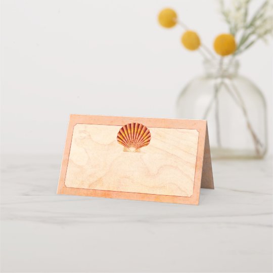 Beach Sea Shell Elegant Wedding Engagement Event Place Card | Zazzle.com