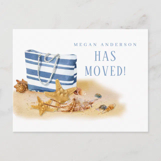 Beach Sea Shell Moving Announcement | Zazzle
