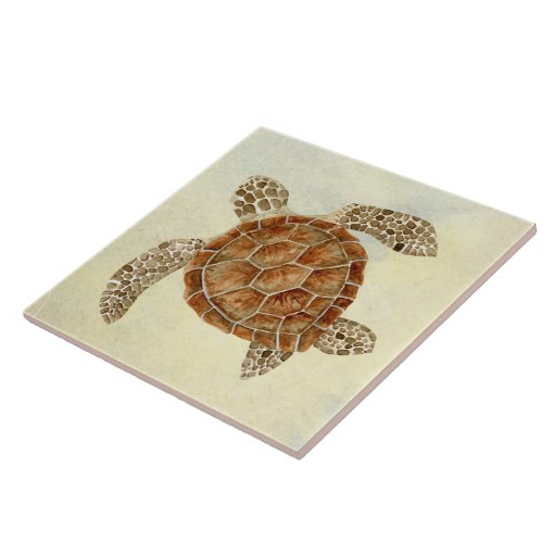 Beach Sea Turtle Coastal Ocean Seashore Sand Ceramic Tile | Zazzle