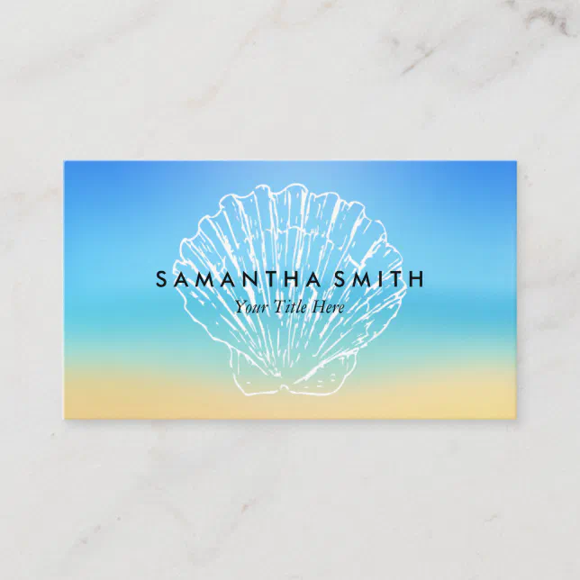 Beach Seashell Business Card | Zazzle