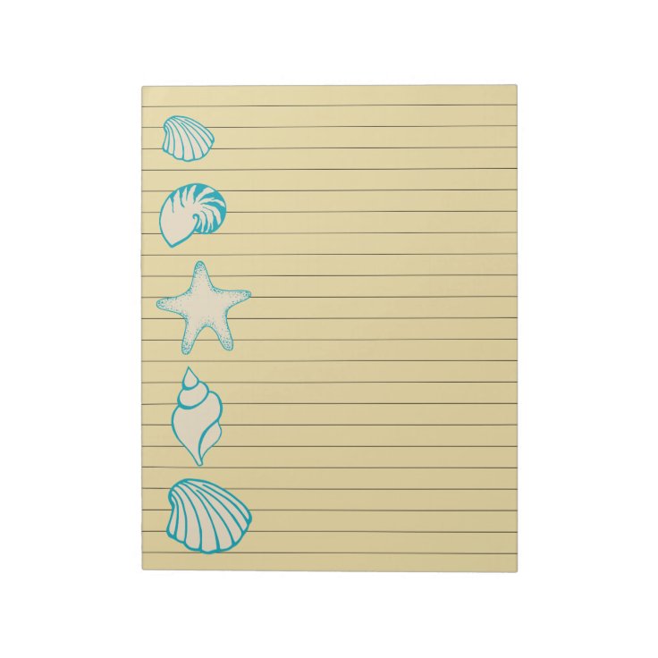 Beach Seashell Notepad | Zazzle