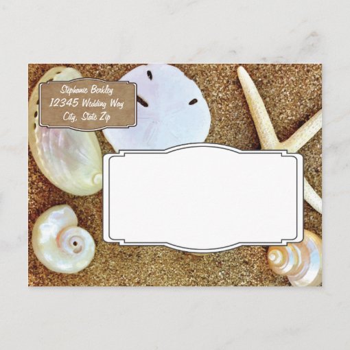 Beach Seashells Sand Save the Date Postcards | Zazzle