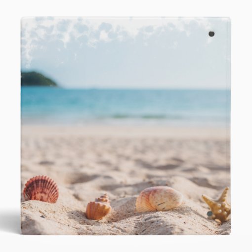 Beach Seastar,Seashells Celebration of Life 3 Ring Binder | Zazzle