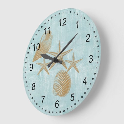 Beach Shells Large Clock | Zazzle