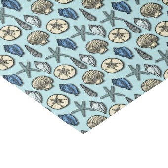 Beach Shells Starfish Nautical Ocean Sea Pattern Tissue Paper | Zazzle