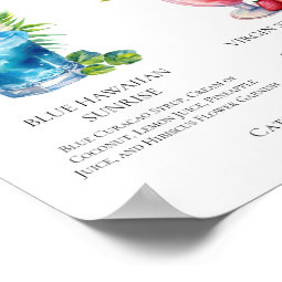 Beach Signature Mocktails Summer Menu Poster | Zazzle