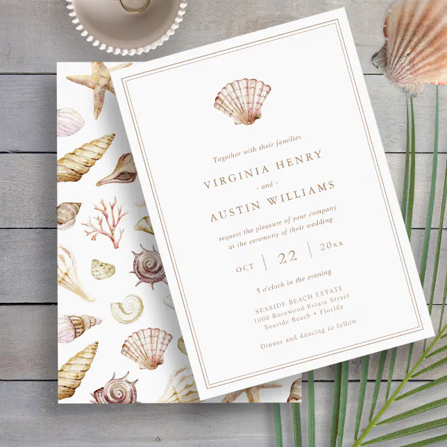 Beach Simple Wedding Invitation | Zazzle