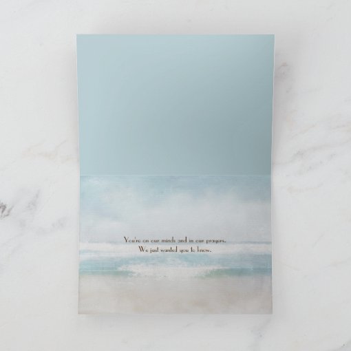 Beach starfish and ocean surf watercolor sympathy card | Zazzle