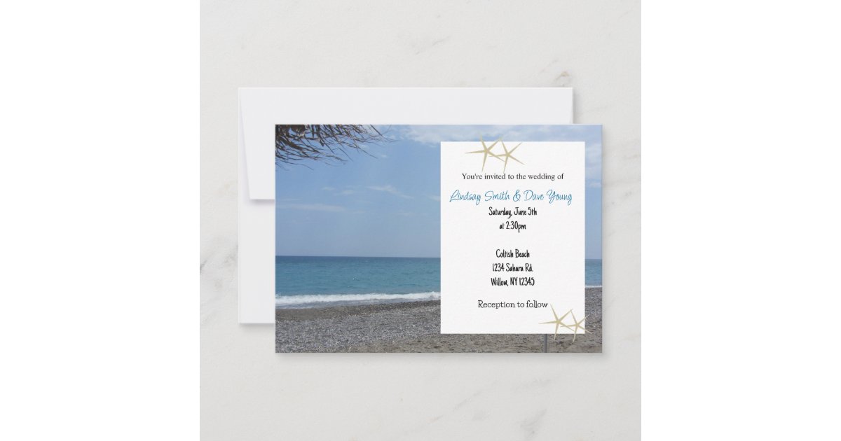 Beach Style Wedding Invitation | Zazzle