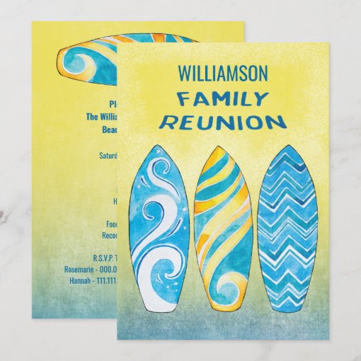 Beach Summer Fun Family Reunion Picnic Invitation | Zazzle