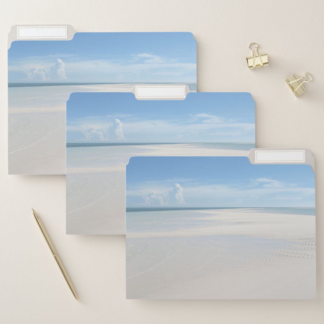 Beach Summer Ocean Low Tide Folders | Zazzle