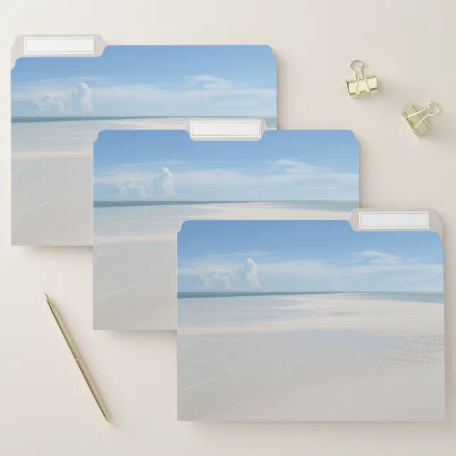 Beach Summer Ocean Low Tide Folders | Zazzle