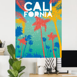 Beach Summer Theme California Poster art | Zazzle