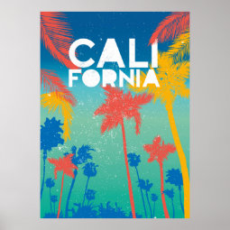 Beach Summer Theme California Poster art | Zazzle