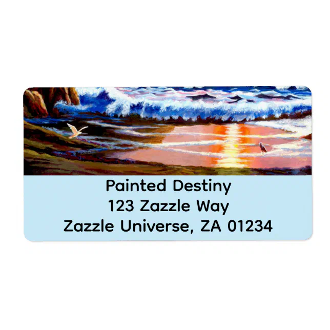 Beach Sunrise Label | Zazzle