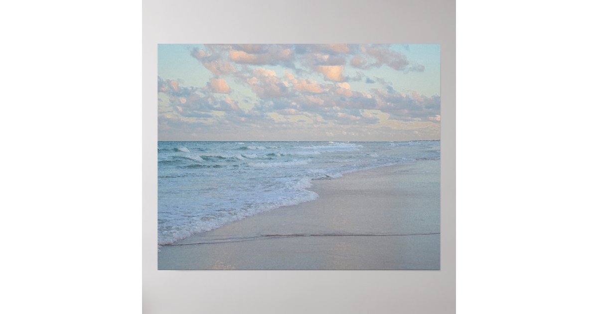 Beach Sunrise Over Calm Water Artistic Art Poster | Zazzle