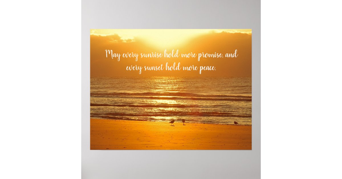 Beach Sunrise Peace Promise Poster | Zazzle