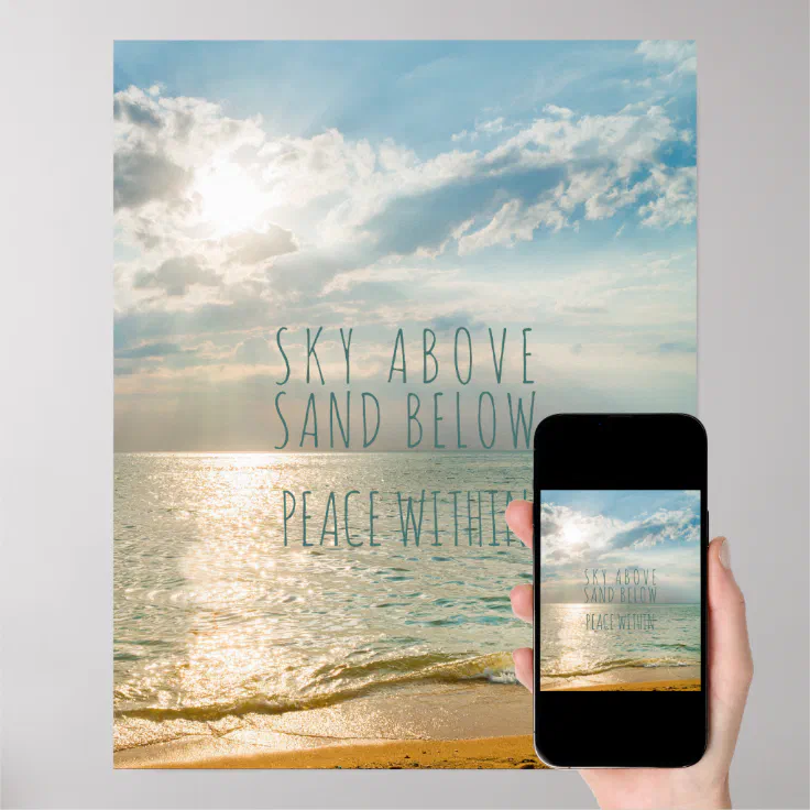 Beach Sunrise Sky Above Peace Within Inspirational Poster | Zazzle