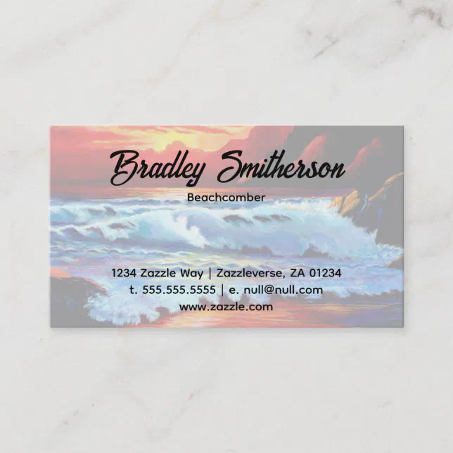 Beach Sunset Business Card | Zazzle