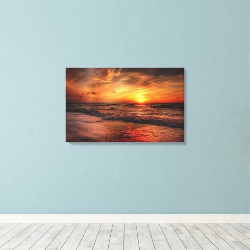 Beach Sunset Canvas Print | Zazzle