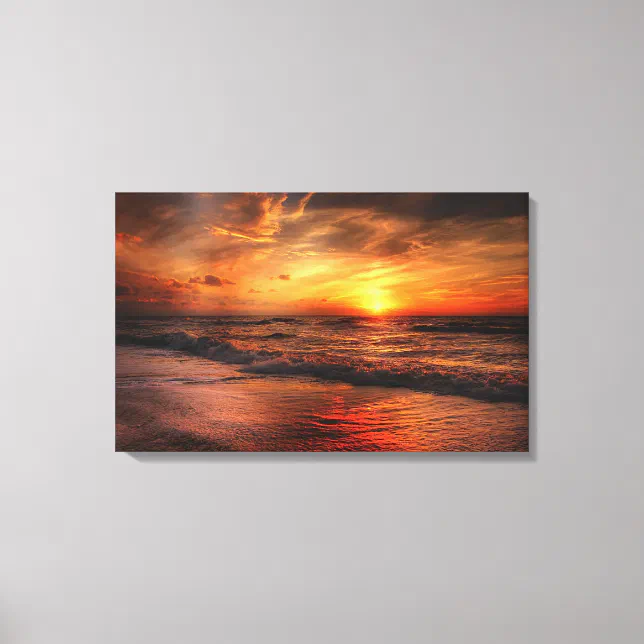 Beach Sunset Canvas Print | Zazzle