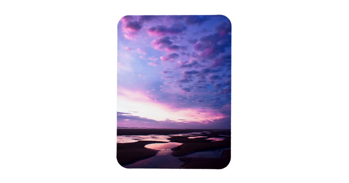 Beach Sunset Coastal Scene Magnet | Zazzle