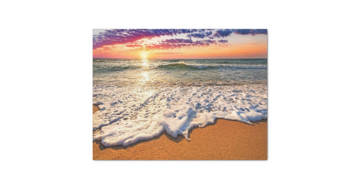 Beach Sunset Decoupage Tissue Paper | Zazzle