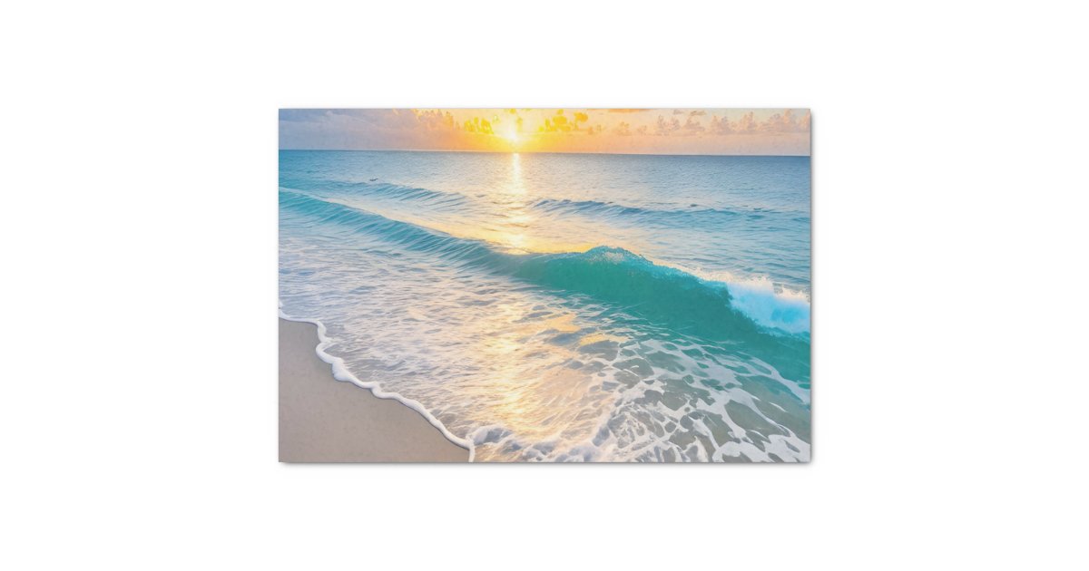 Beach Sunset Decoupage Tissue Paper | Zazzle