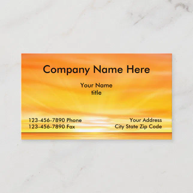 Beach Sunset Design Business Card | Zazzle