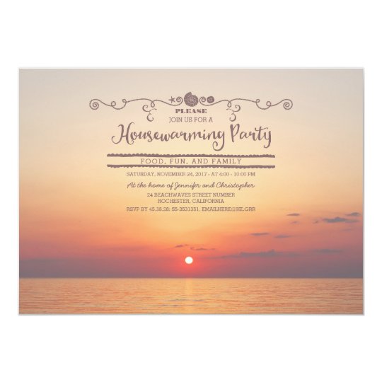 Beach Sunset Housewarming Party Invitation | Zazzle.com