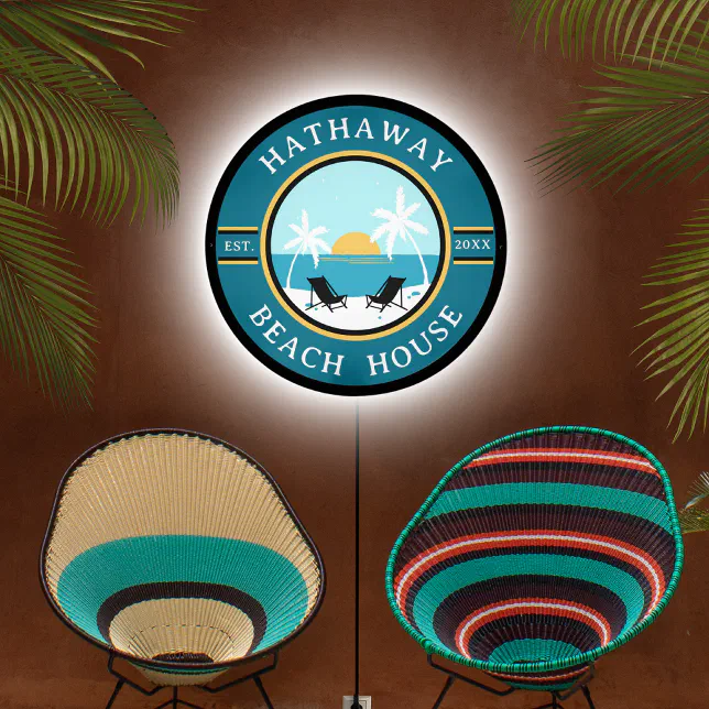 Beach Sunset Illuminated Sign | Zazzle