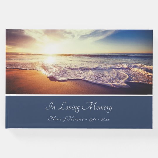 Beach Sunset In Loving Memory Guest Book | Zazzle.com