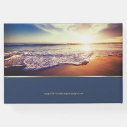 Beach Sunset In Loving Memory Guest Book | Zazzle
