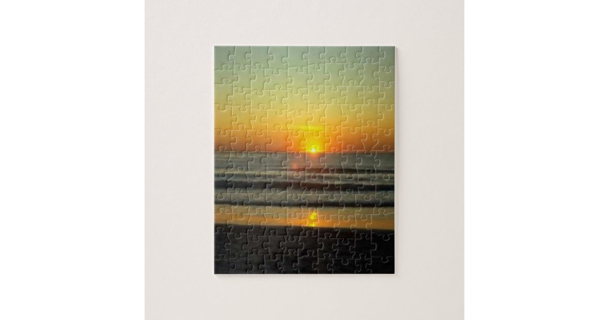 Beach Sunset Jigsaw Puzzle | Zazzle