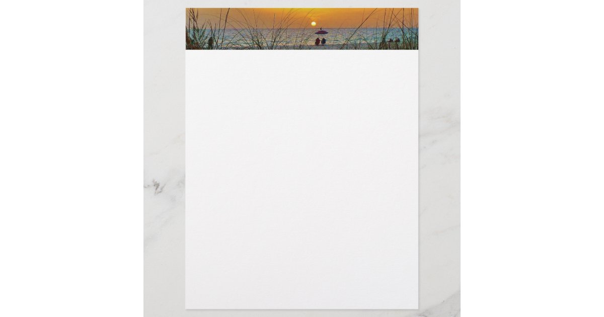 Beach Sunset Letterhead | Zazzle