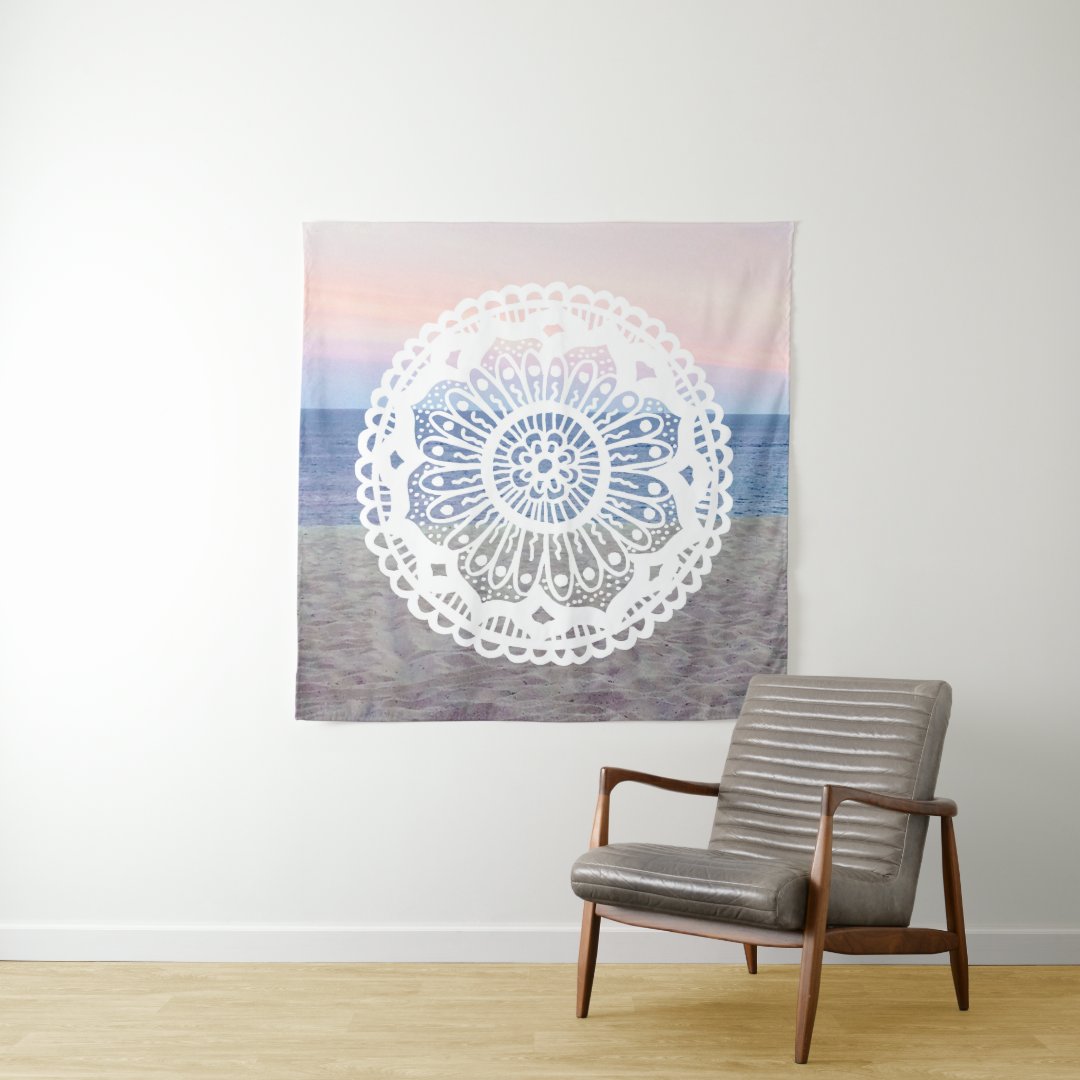 Beach Sunset Mandala Tapestry | Zazzle